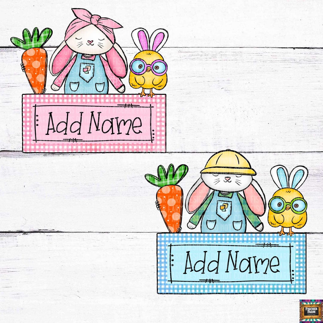 Easter Bunny Name Plate, Boy, Girl, Name Customized Easter Design ...