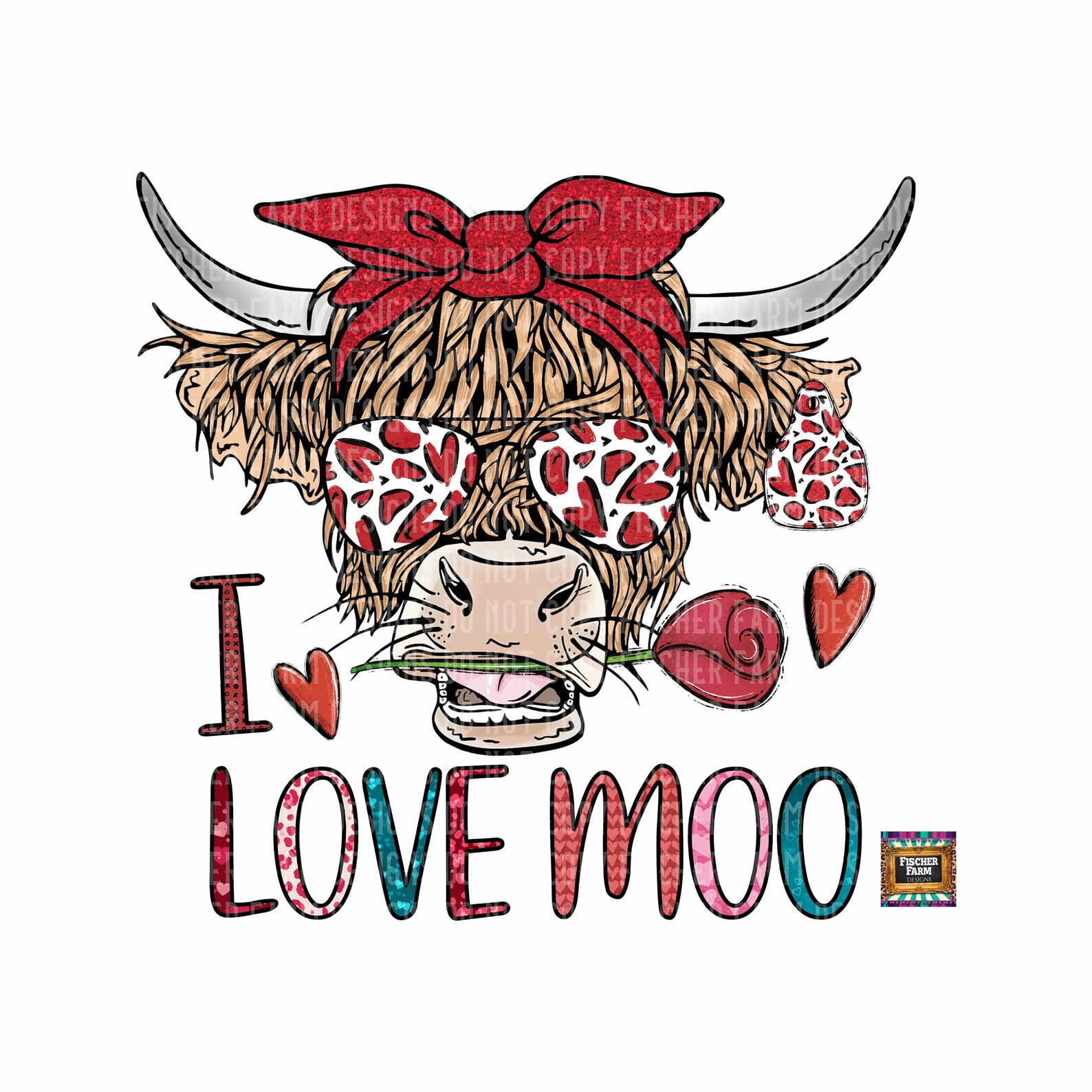 Valentines Day Cow Highland Moo Hearts Funny Be Mine - Etsy