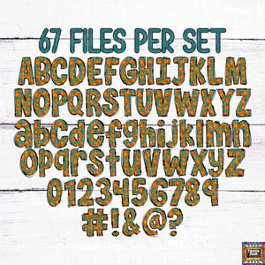 Fall Doodle Letters Clip Art, Pumpkins, Customize Name, Leopard, Leaves ...