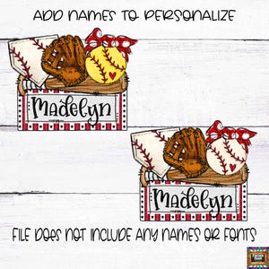 Softball & Baseball Bundle Trio Name Plates, Girl Softball Nameplate ...