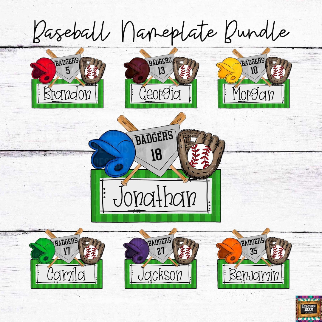Baseball Bundle Trio Name Plates, Boy, Girl, Name Customized Baseball ...