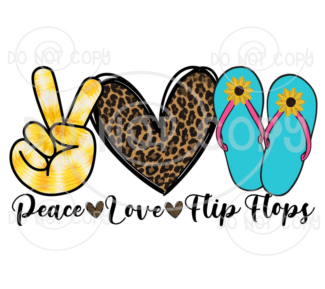 Peace Love Flip Flops Digital Download Png Jpeg - Etsy