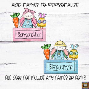 Easter Bunny Name Plate, Boy, Girl, Name Customized Easter Design ...