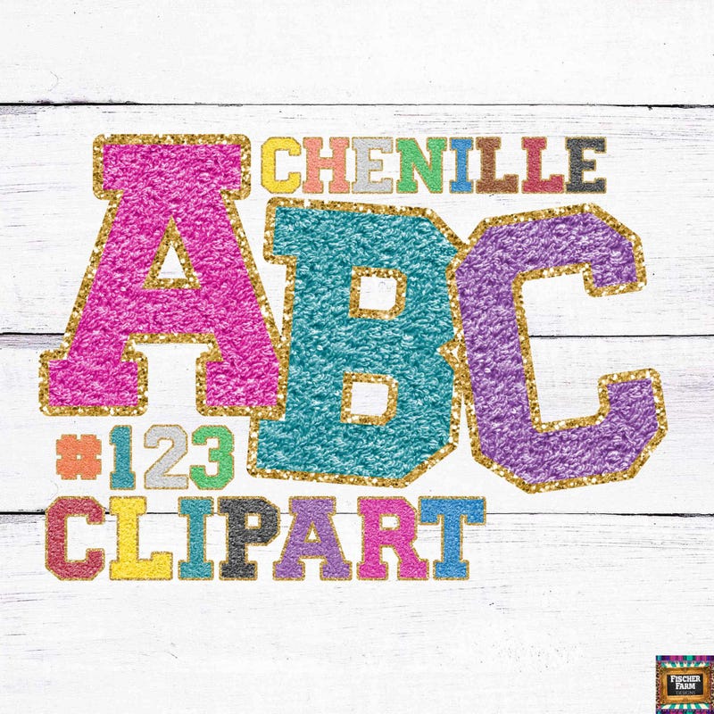 Chenille Embroidery Font - Etsy
