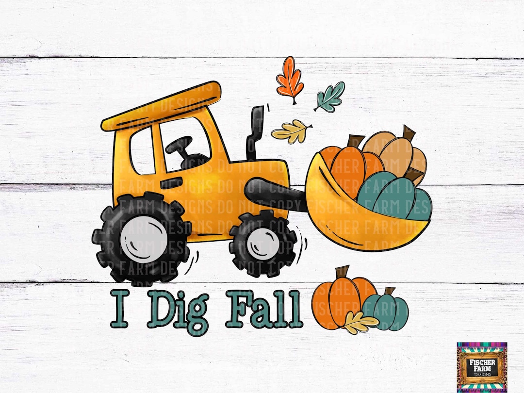 Fall, I Dig Fall, Pumpkins, Tractor, Pumpkin Patch, Teal, Leaves, Boy ...
