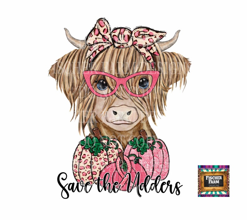 Breast Cancer Awareness Save the Udders Highland Cow Ghost - Etsy