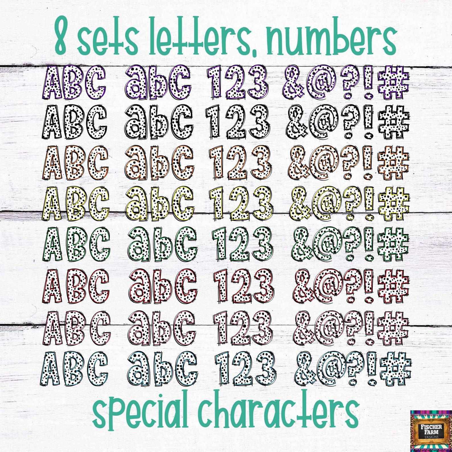 Dalmatian Spots Doodle Alpha, Cute Alphabet, Spotty Alpha, Dotted ...