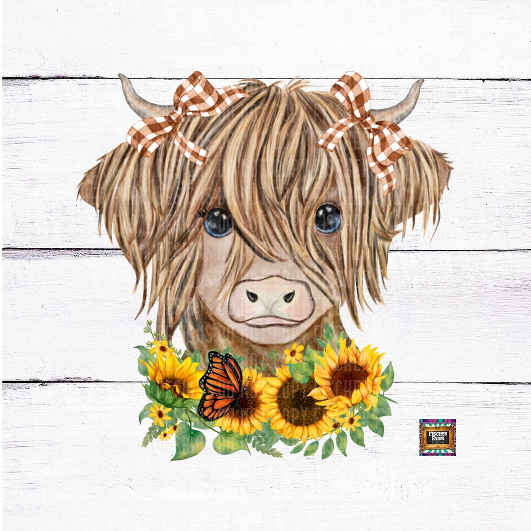 Long Haired Cow, Country, Fall, Farm, Plaid, Cow, Farm, Barn, Flowers ...