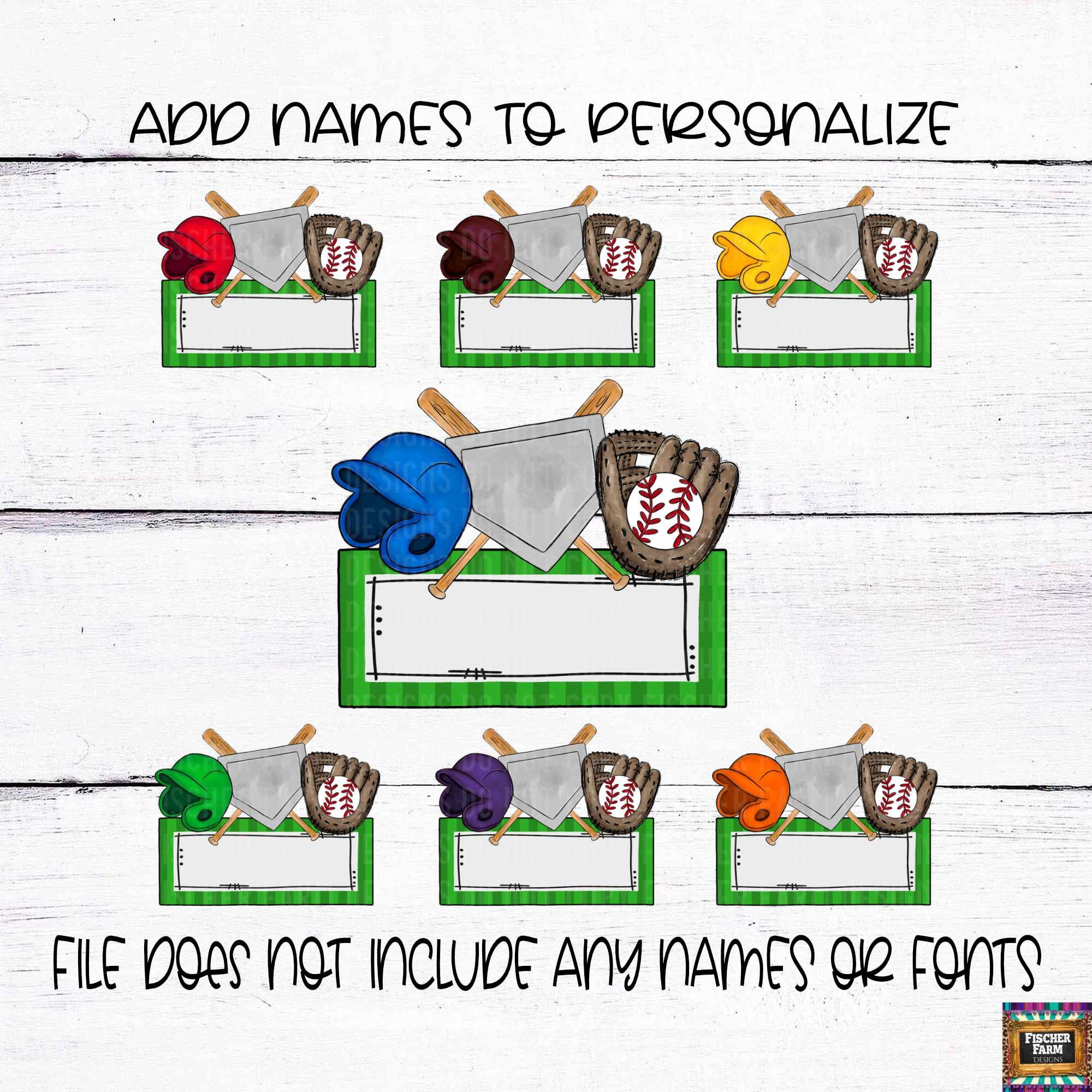Baseball Bundle Trio Name Plates, Boy, Girl, Name Customized Baseball ...