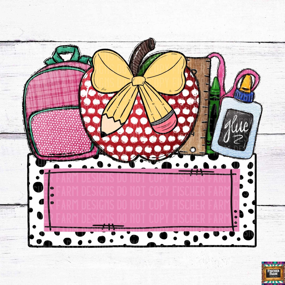 School Apple, Pencil Bow, Nameplate, Teacher, Back to School, Dalmatian ...