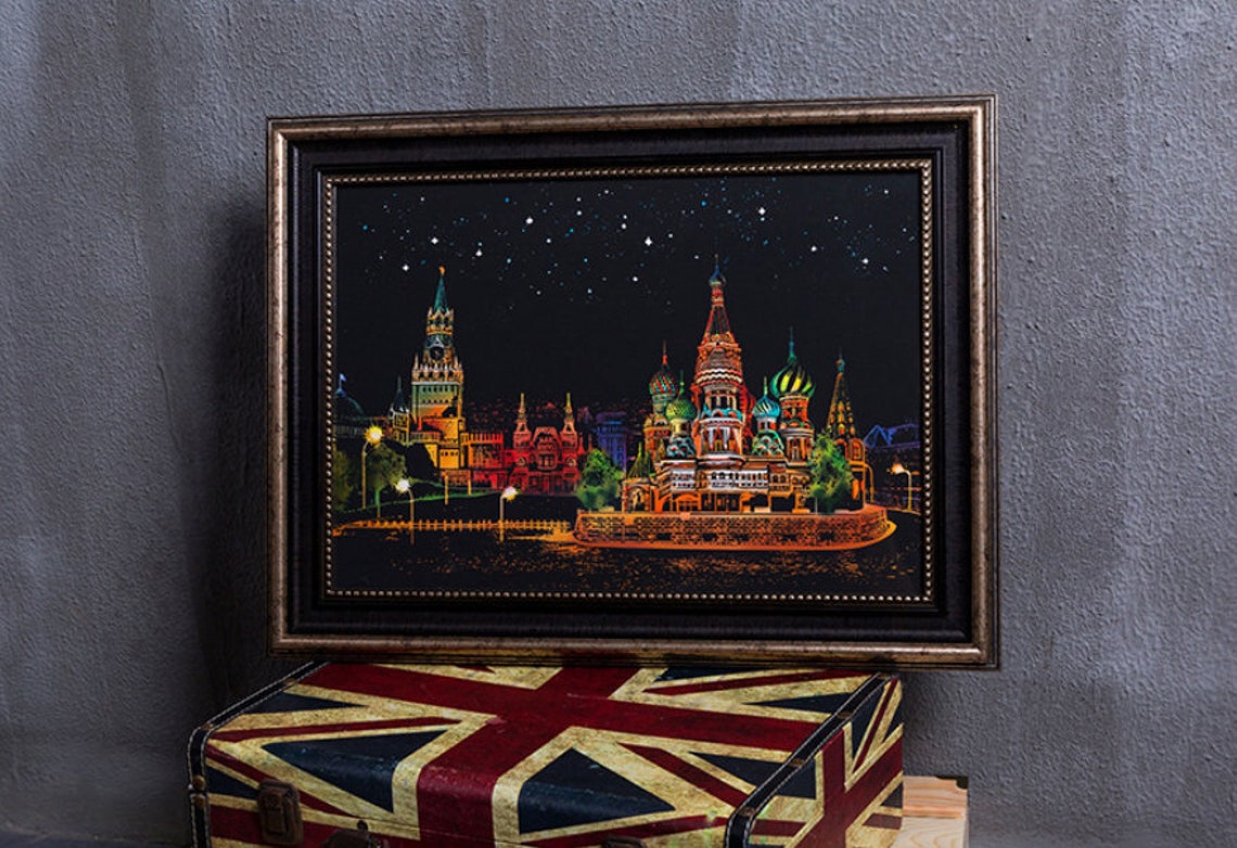 Landscape Scratch Art - Etsy