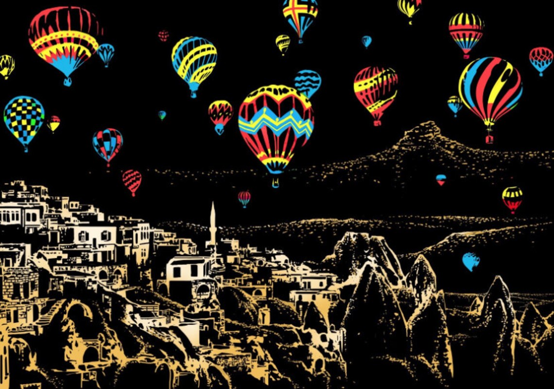 Landscape Scratch Art - Etsy