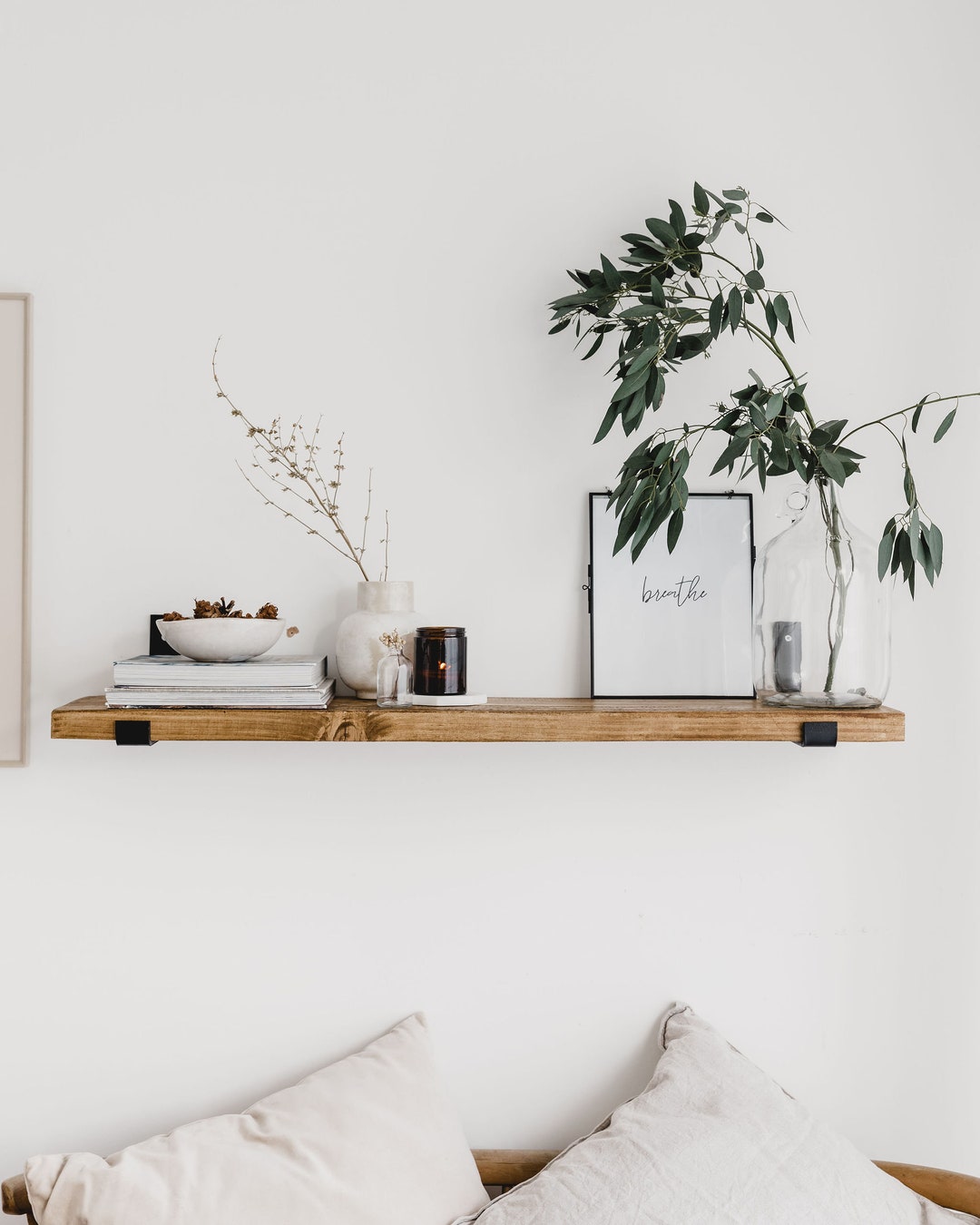 Rustic Reclaimed Scaffold Board Shelving With Steel Brackets ...