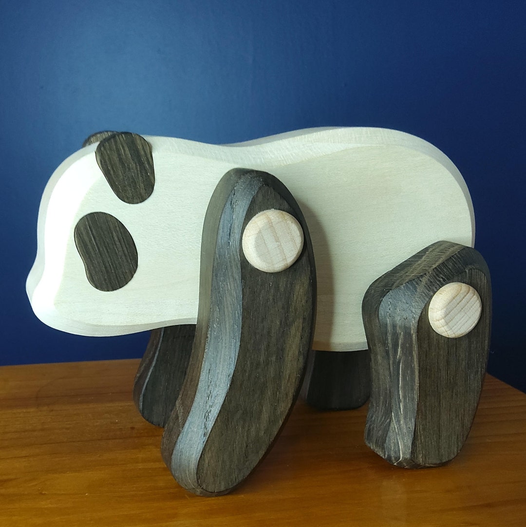 Wooden Panda, Can Be Used for Play or as an Ornament or Even a Bookend ...
