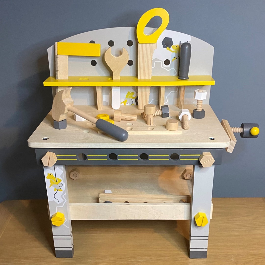 Toy Tool Workbench, wooden Tool Box, Role Play, Montessori Learning ...