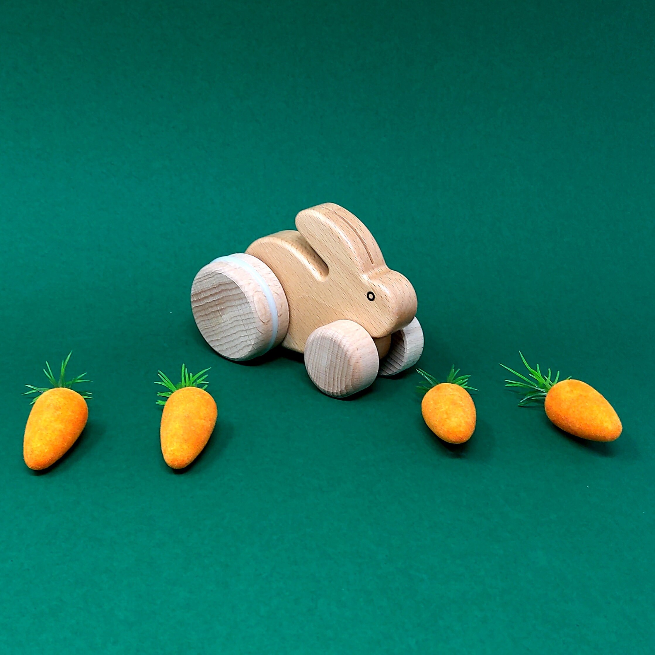 Children's Wooden Toy Push Along Rabbit Natural Hopping - Etsy UK