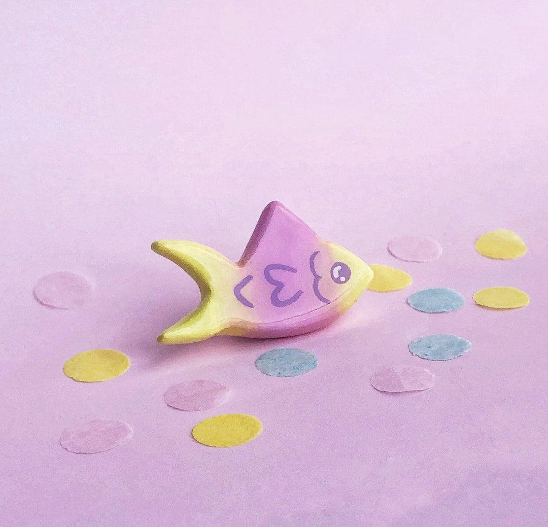 Tropical Fish - Handmade Clay Pin - Etsy