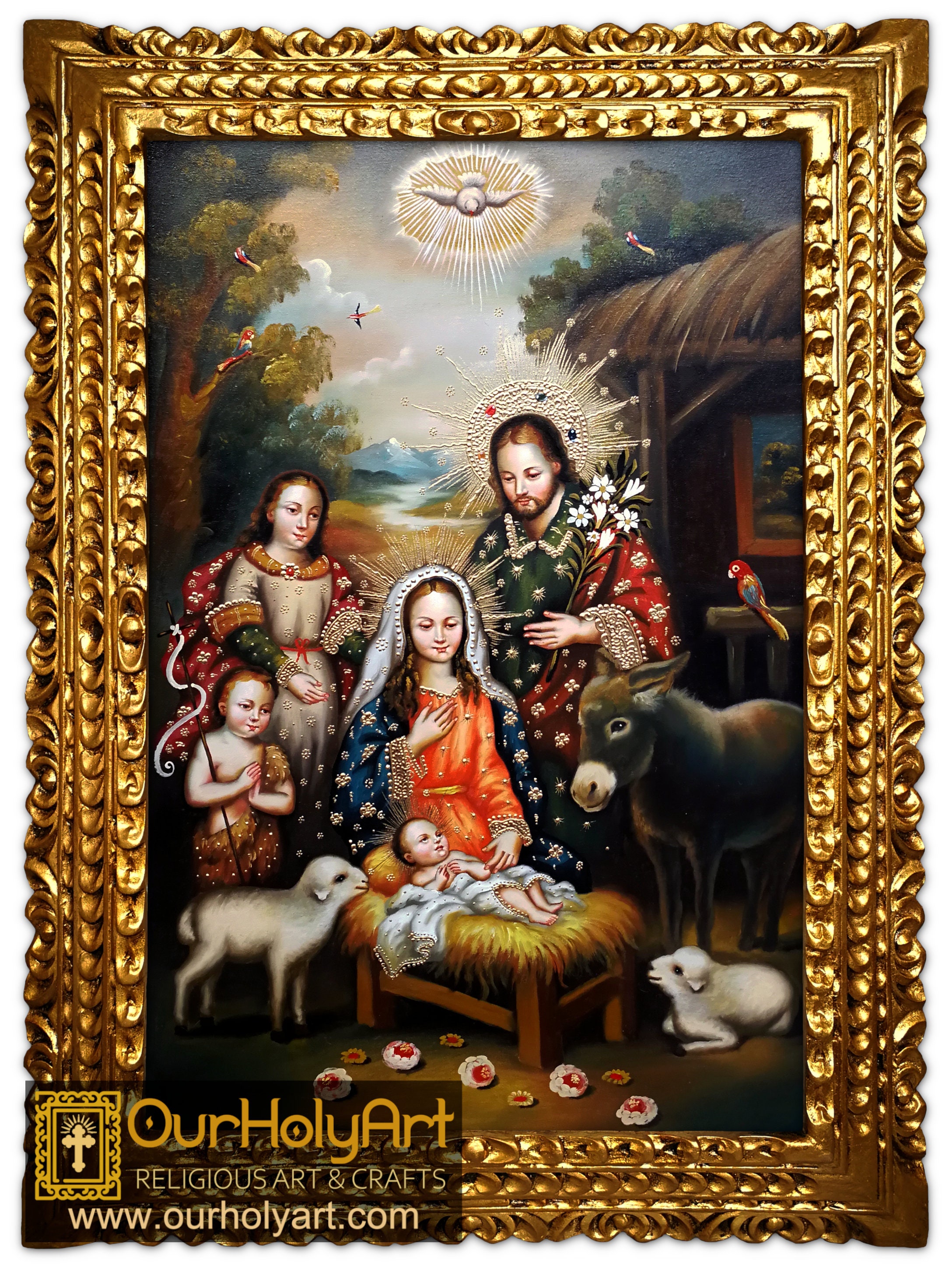 Oil Painting Art & Collectibles Religious Art Nativity of Jesus Sacred ...
