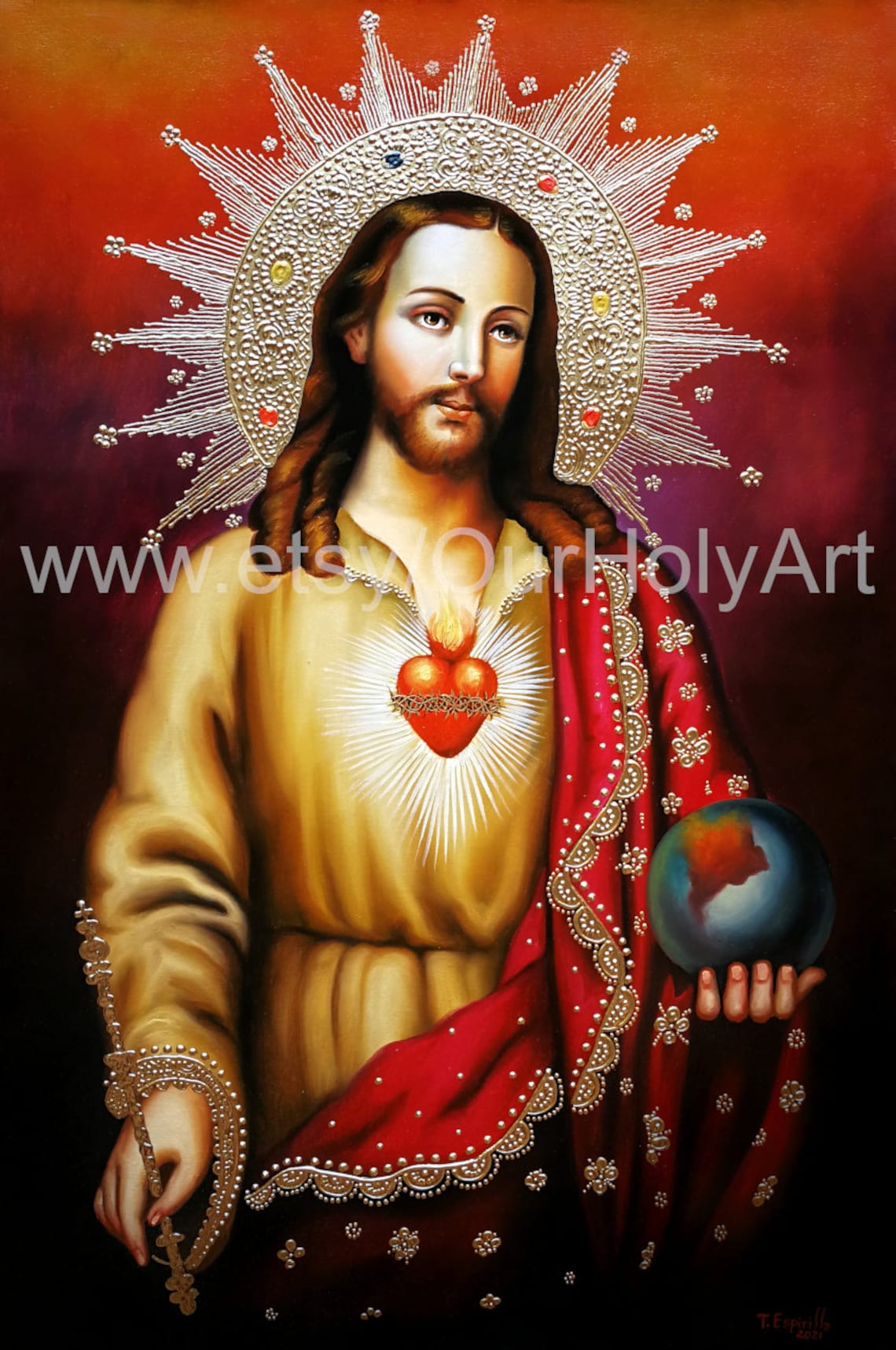 Christ the King - Jesus King - Christ - Jesus - Oil Painting - Hand ...