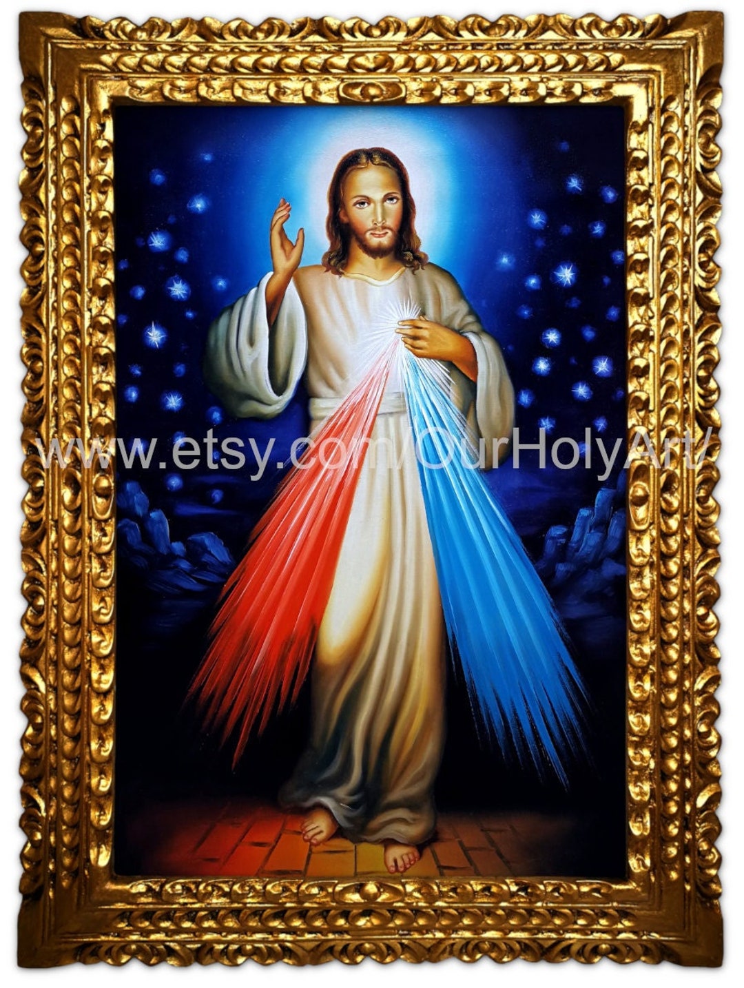 Divine Mercy - Lord of the Divine Mercy - Jesus - Christ - Oil Painting ...