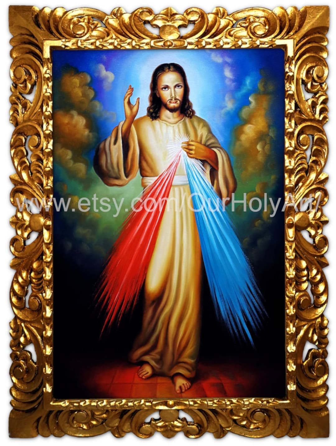 Divine Mercy - Lord of the Divine Mercy - Jesus - Christ - Oil Painting ...