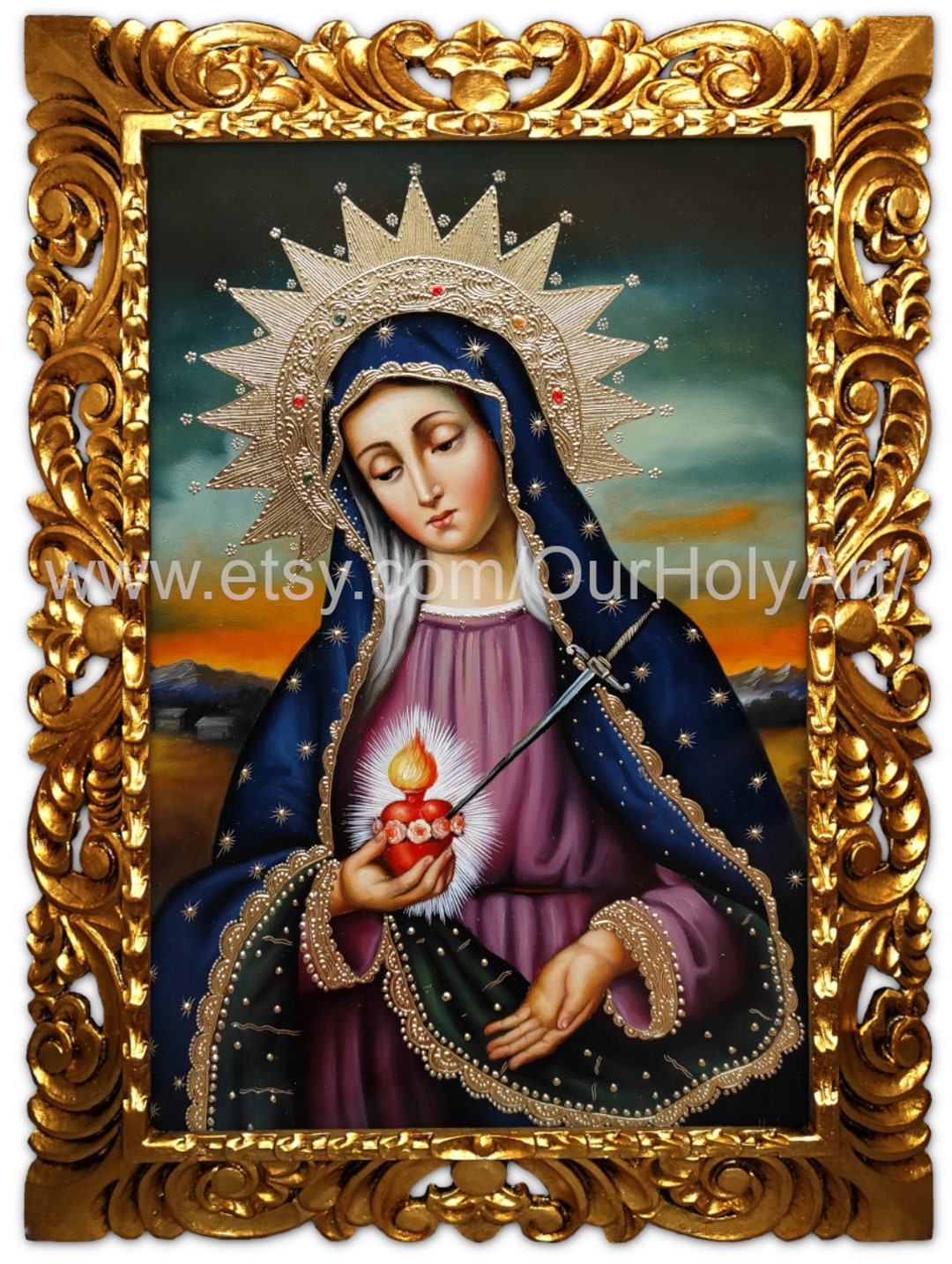 Our Lady of Sorrows - the Dolorosa - Virgin of Sorrows - Seven Sorrows - Mater Dolorosa - Oil ...