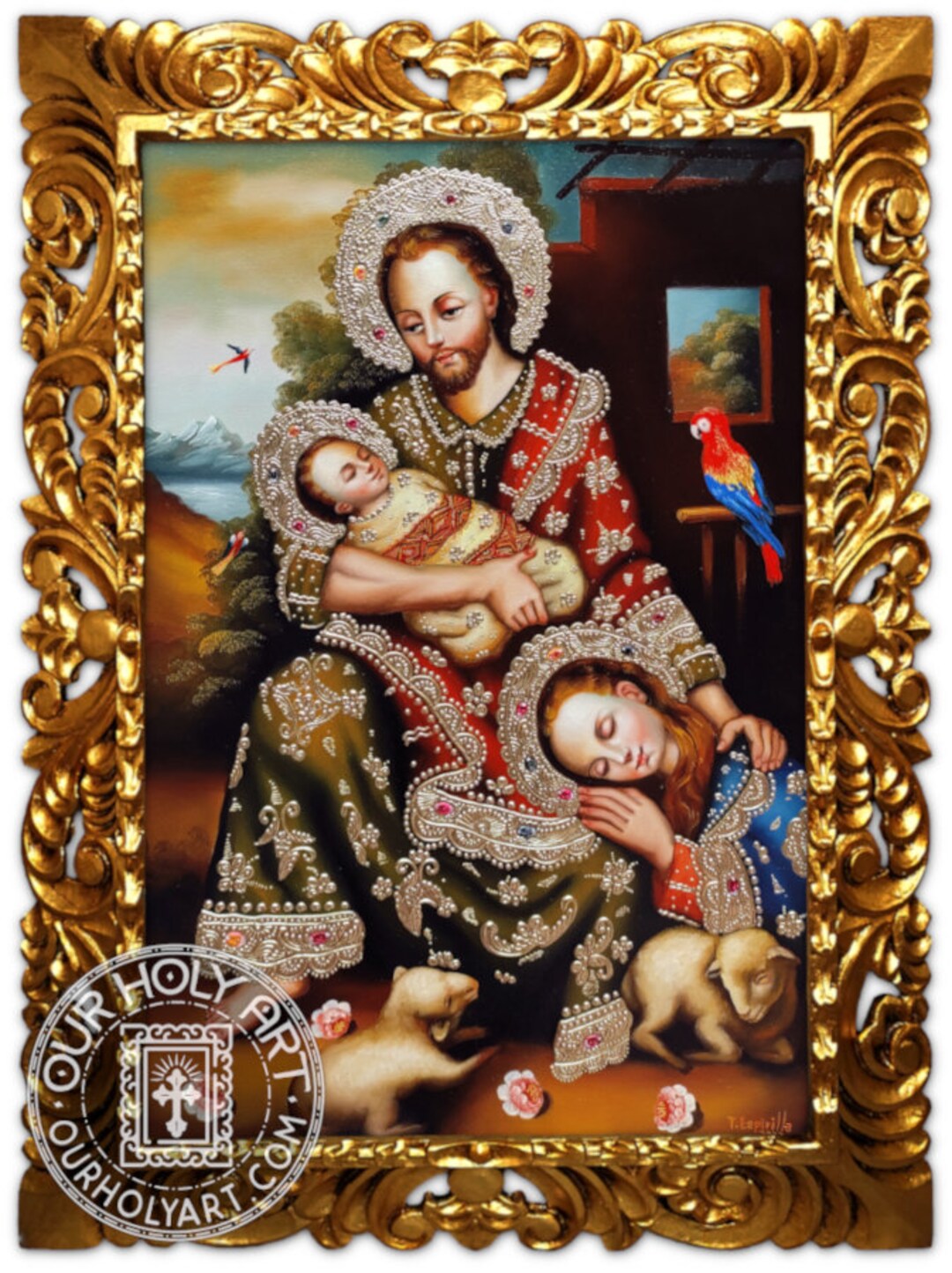 Holy Family - Nativity of Jesus - Saint Joseph With Child - Original ...