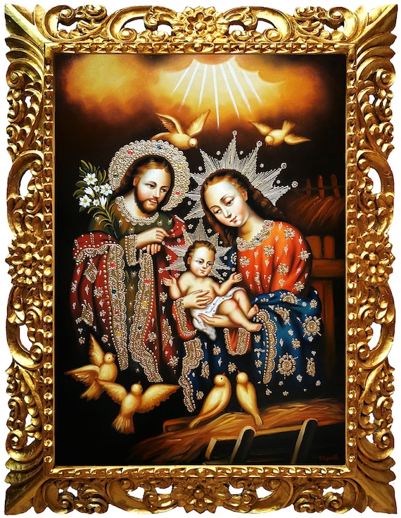 Oil Painting Art & Collectibles Religious Art Nativity of Jesus Sacred ...
