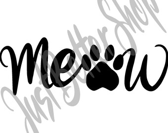 Meow Decal | Etsy