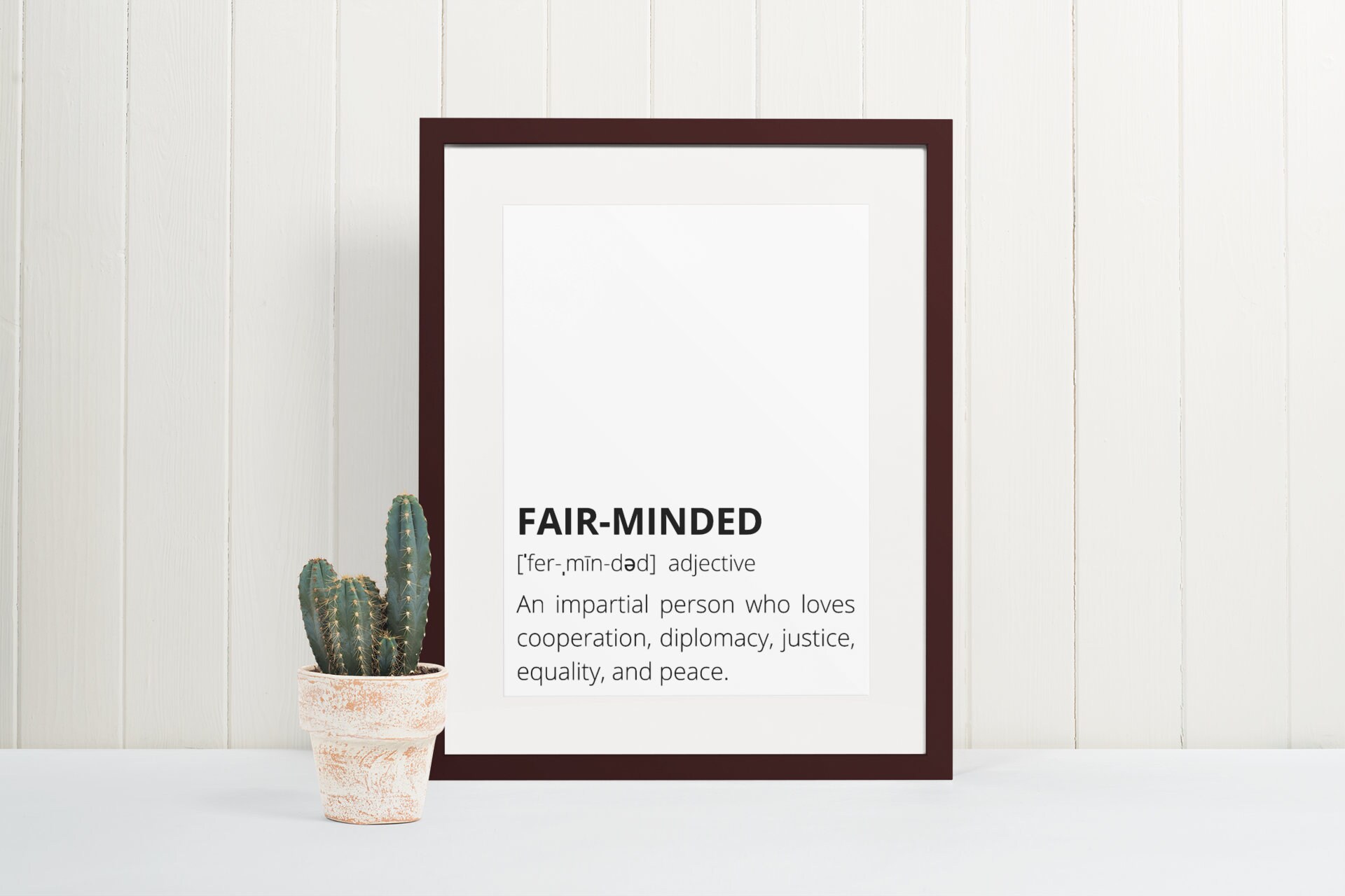 Fair-minded Definition Downloadable Minimalistic Poster - Etsy