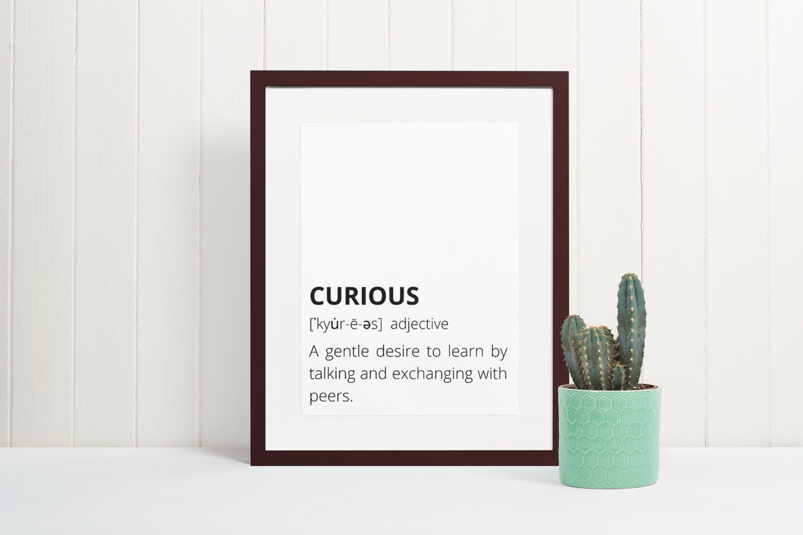 Curious Definition Downloadable Minimalistic Poster INSTANT DIGITAL ...