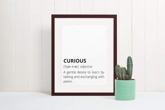 Curious Definition Downloadable Minimalistic Poster INSTANT | Etsy