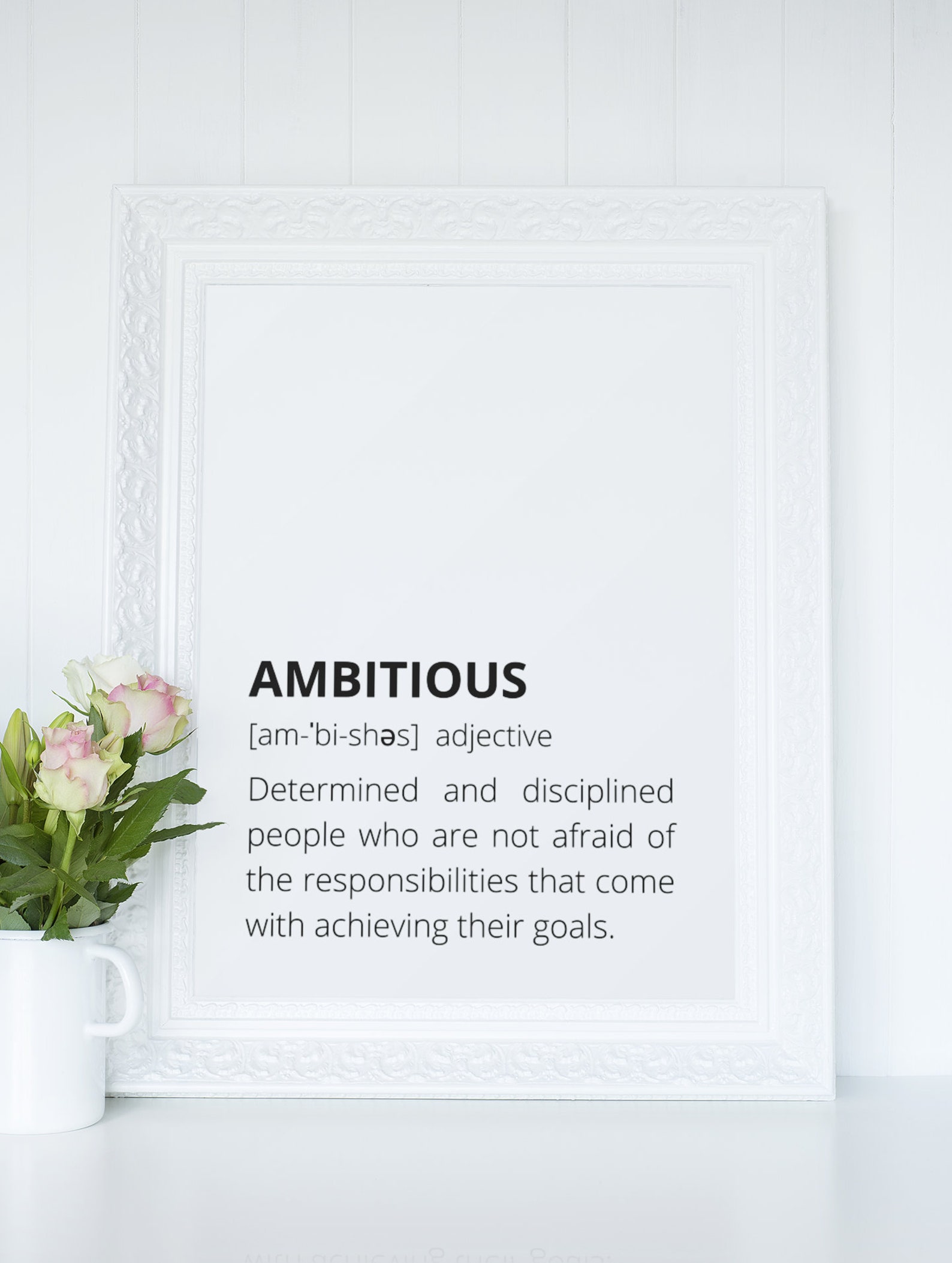 Ambitious Definition Downloadable Minimalistic Poster - Etsy