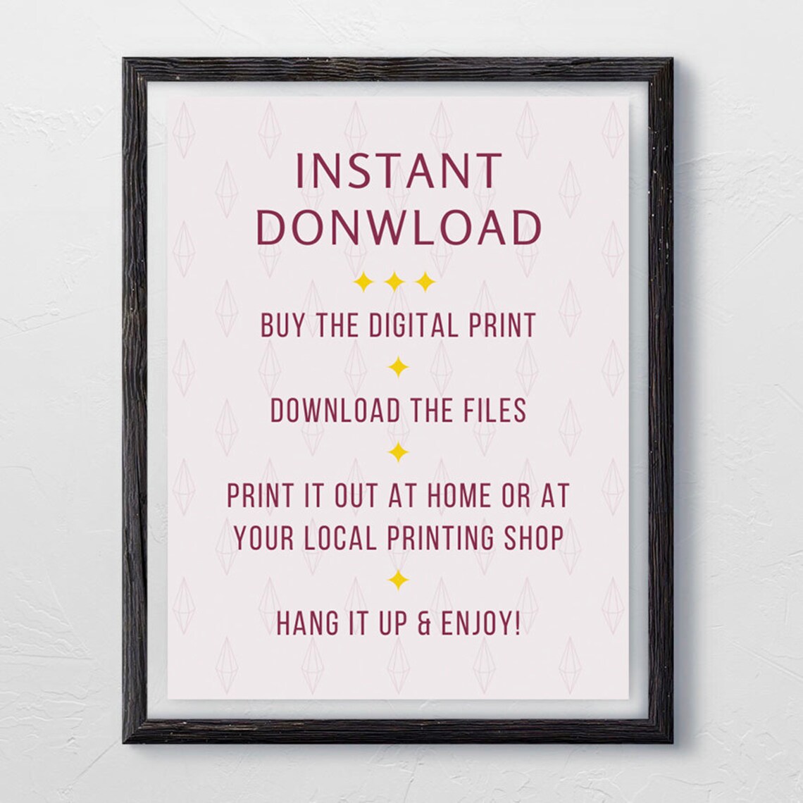 Driven Definition Downloadable Minimalistic Poster INSTANT DIGITAL ...