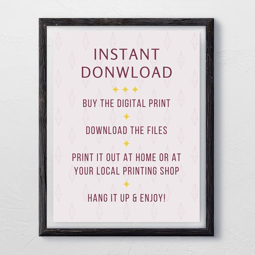 Tenacious Definition Downloadable Minimalistic Poster INSTANT DIGITAL ...