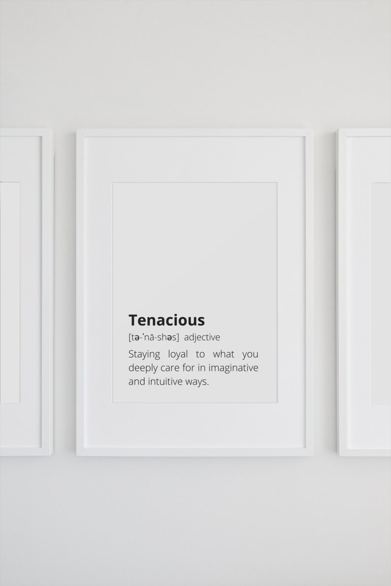 Tenacious Definition Downloadable Minimalistic Poster INSTANT DIGITAL ...
