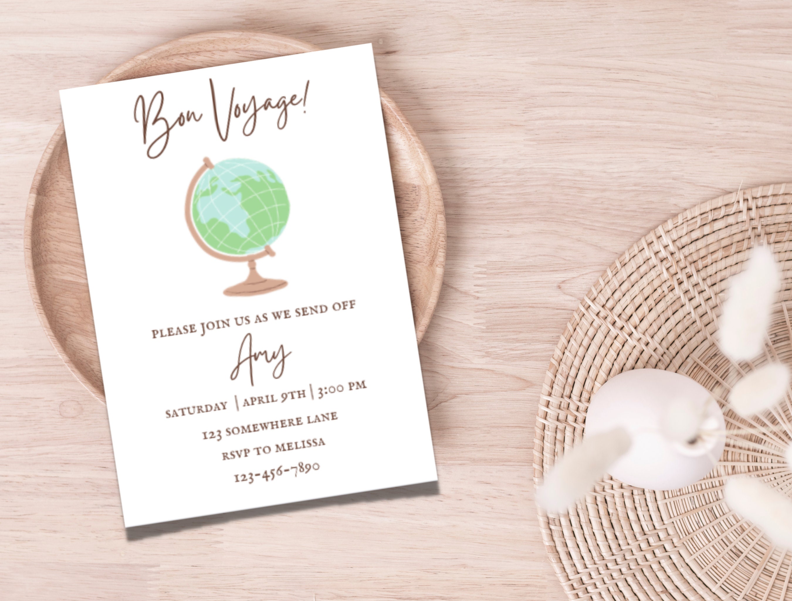 Going Away Party Invitation Bon Voyage Party Invitation - Etsy