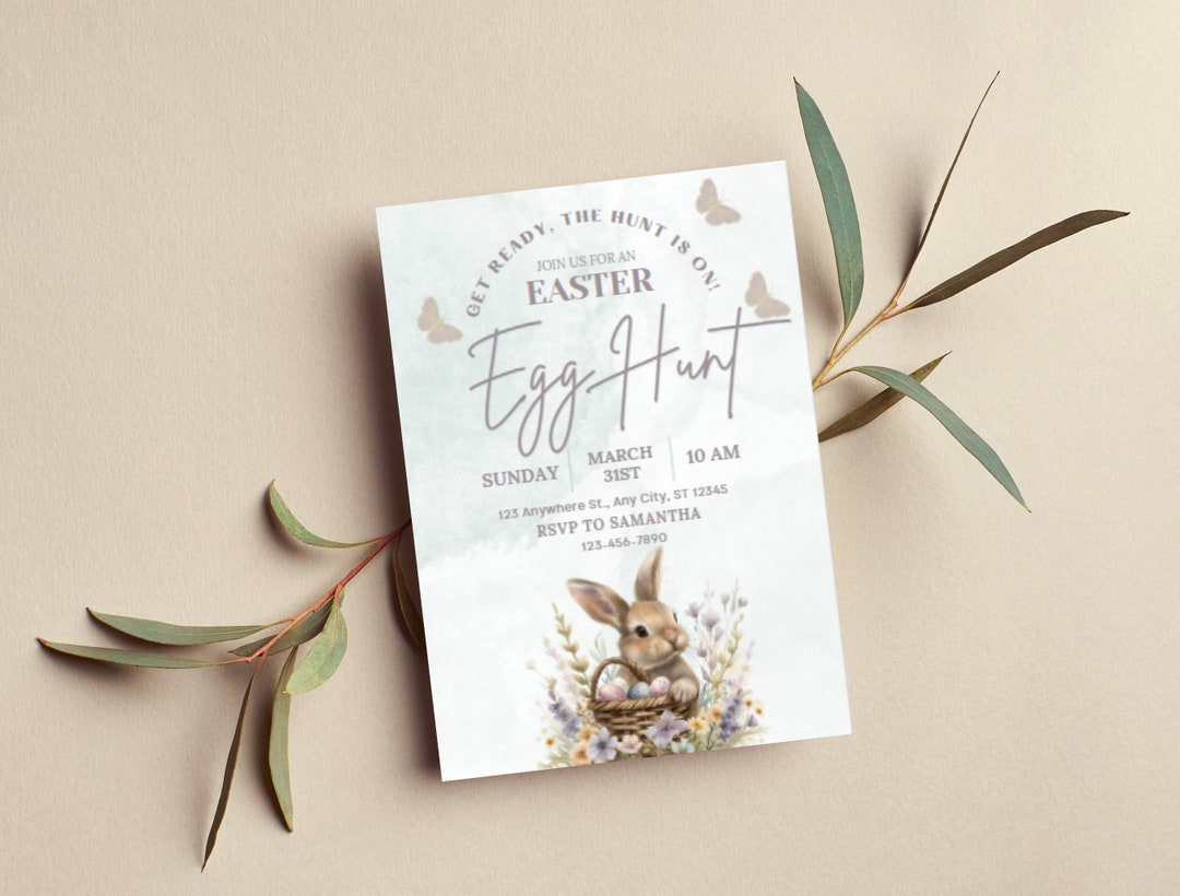 Easter Egg Hunt Invitation, Editable Egg Hunt Invitation, Easter ...