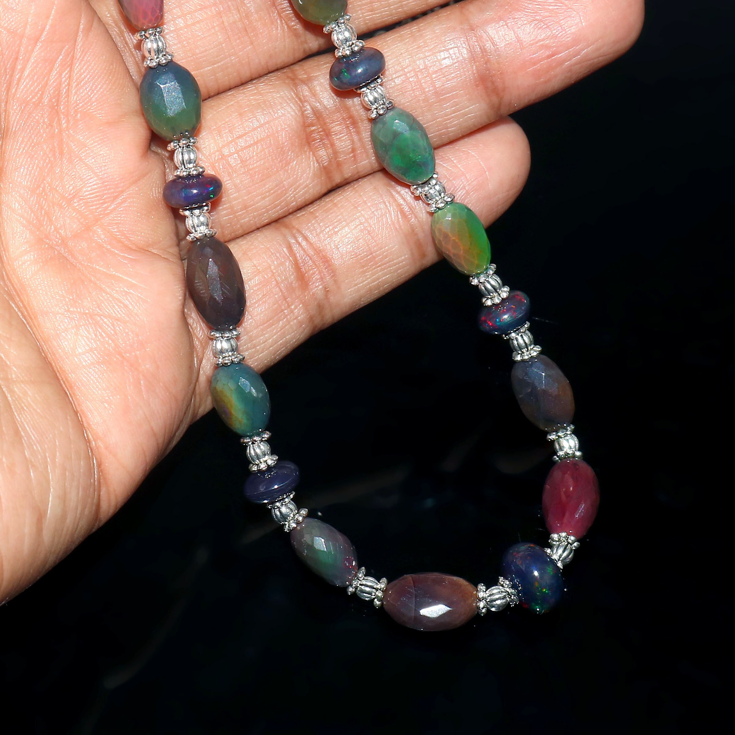 Opal Beads Natural Opal Beads Welo Fire Opal Rainbow Choker Handmade ...