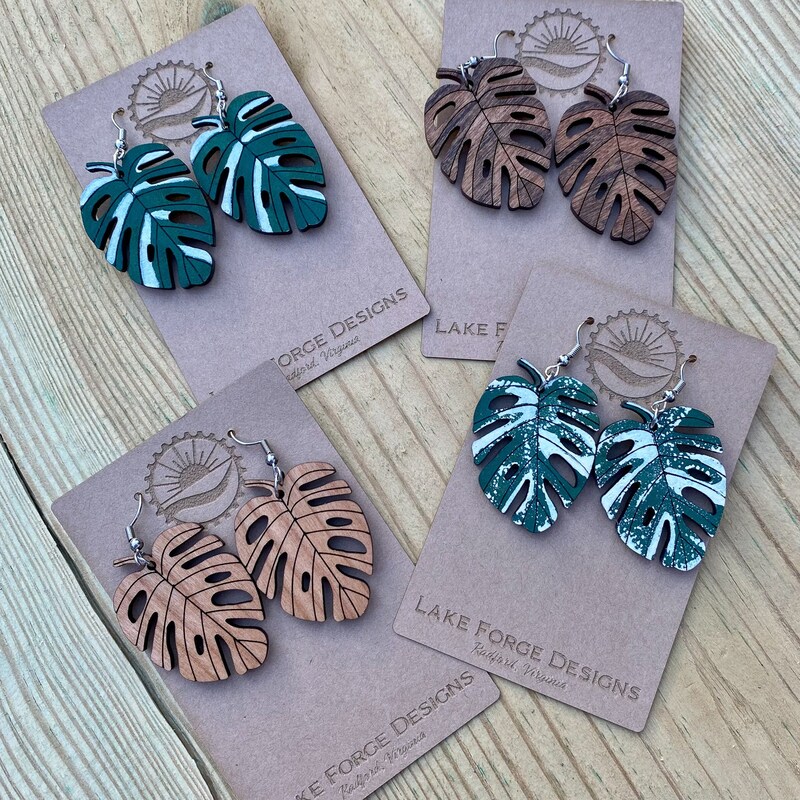 Monstera Earrings - Etsy