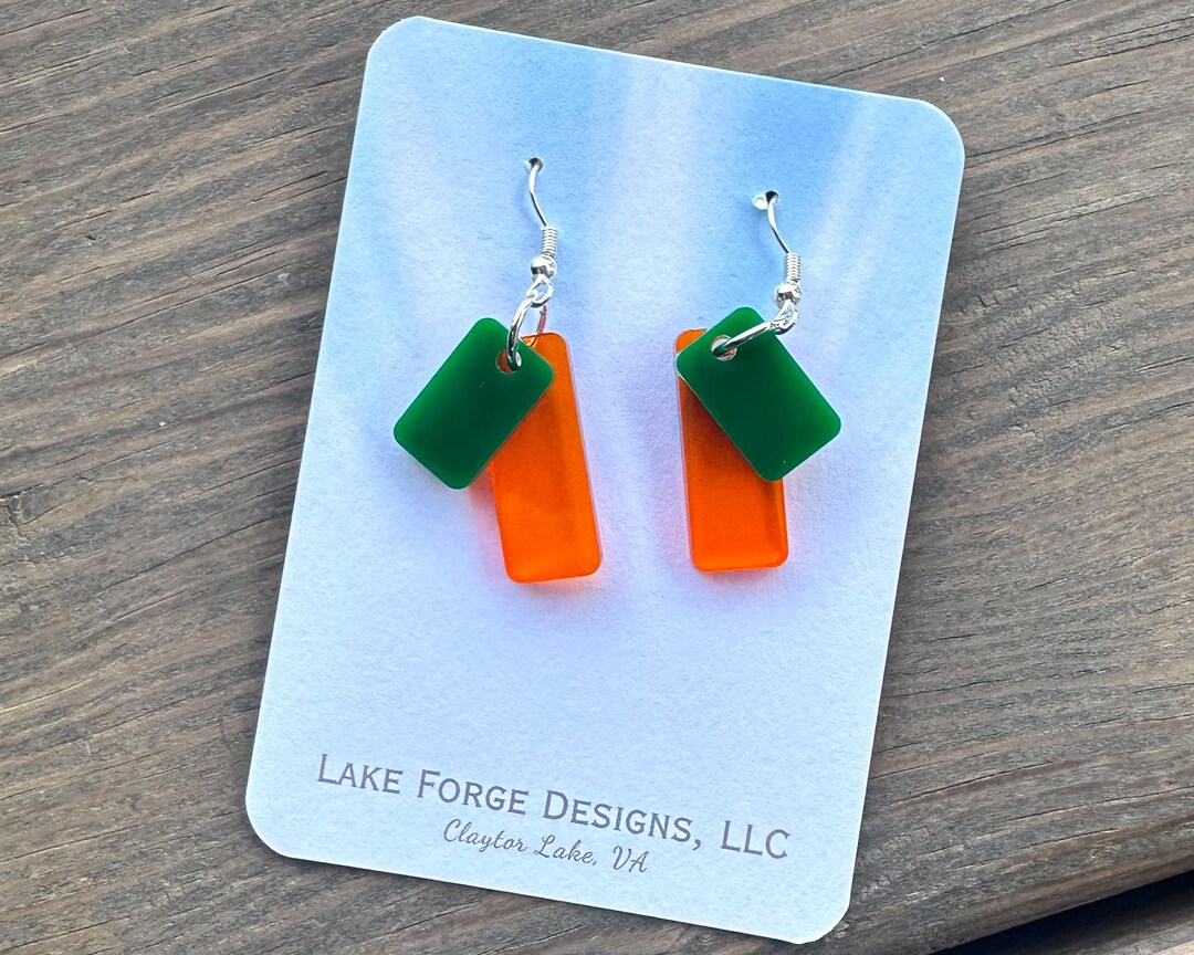 Miami University Hurricanes Team Colors Acrylic Small Rectangle ...