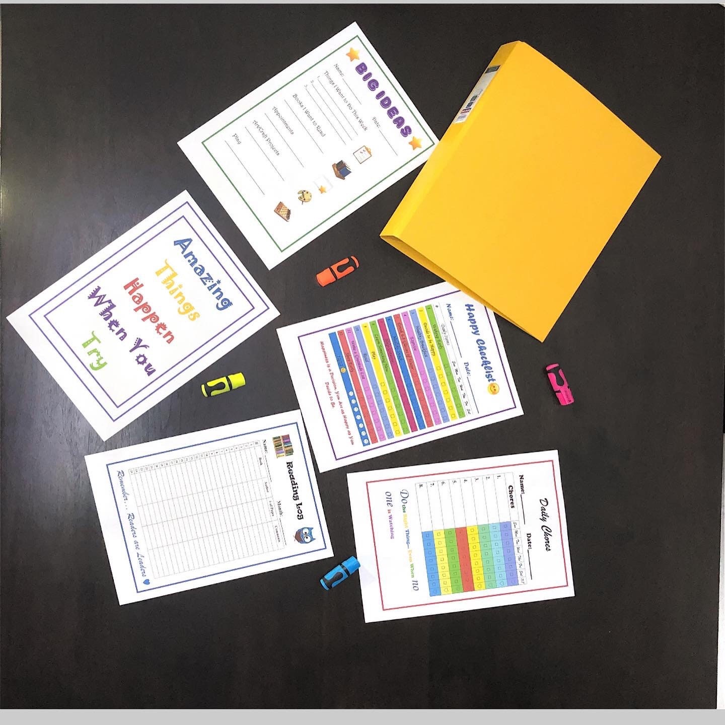 Printable Kids Binder Reading Log Happy Checklist (Instant Download) - Etsy