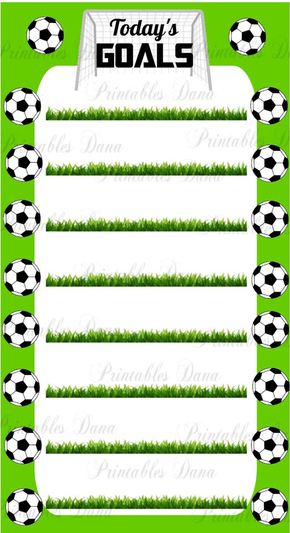To Do List for Kids Daily Goals SOCCER Design Printable | Etsy