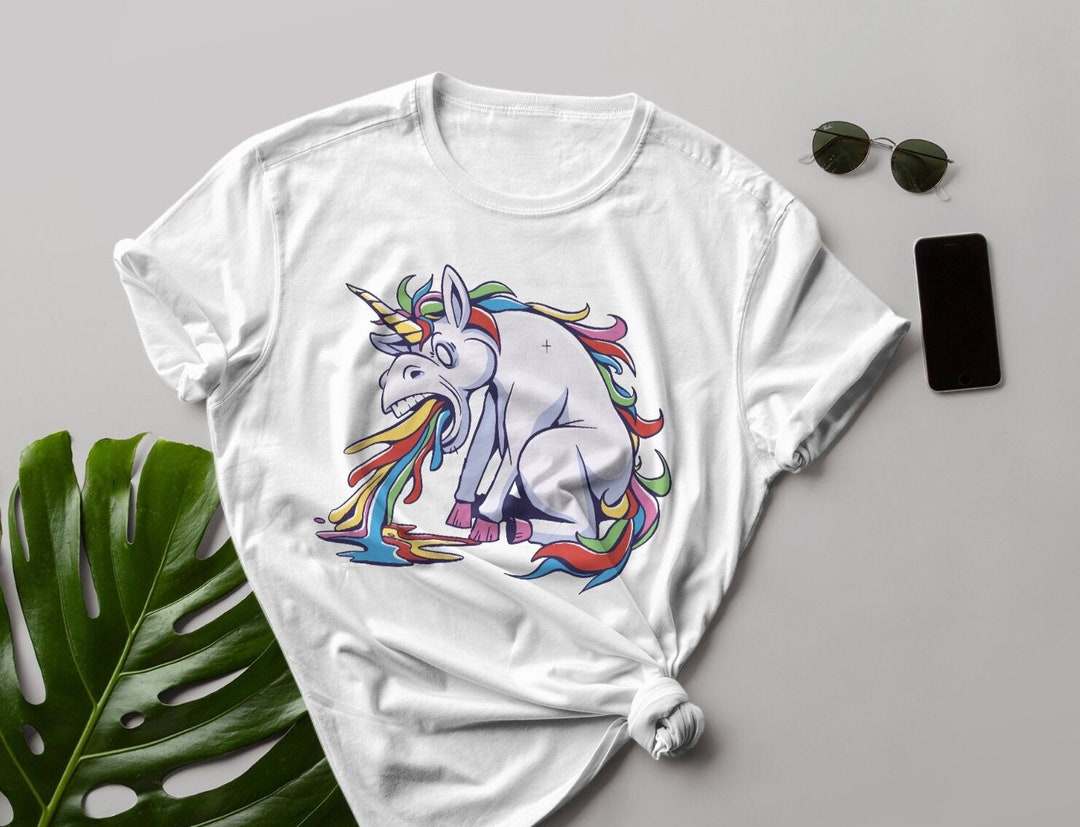 Iron-on Transfer - Rainbow Spitting Unicorn - DTF Print - Can Be ...