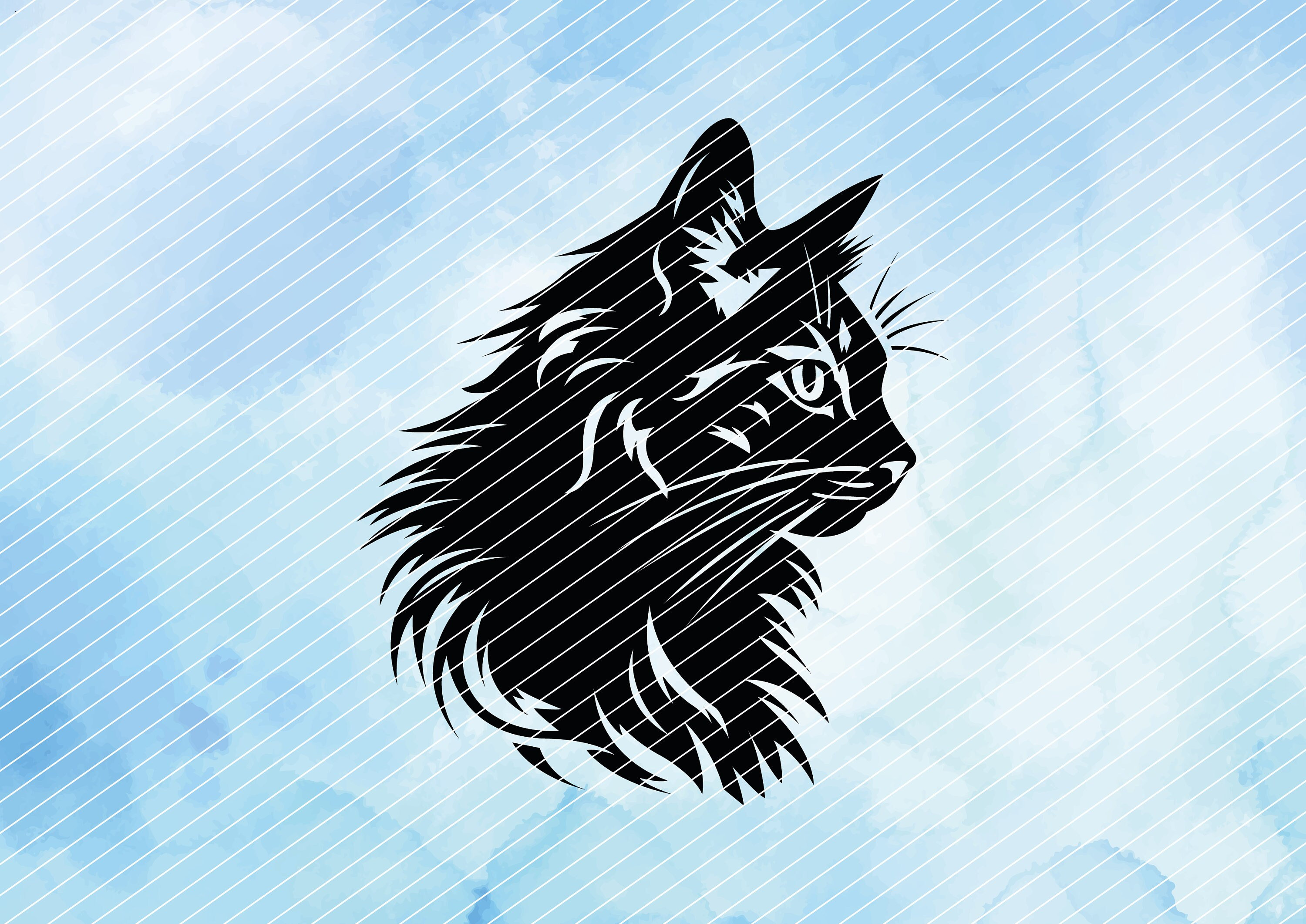 Plotterdatei Katze - Clipart Digistamp SVG Vektor Grafik - Digitale Download-Dateien zum Drucken ...