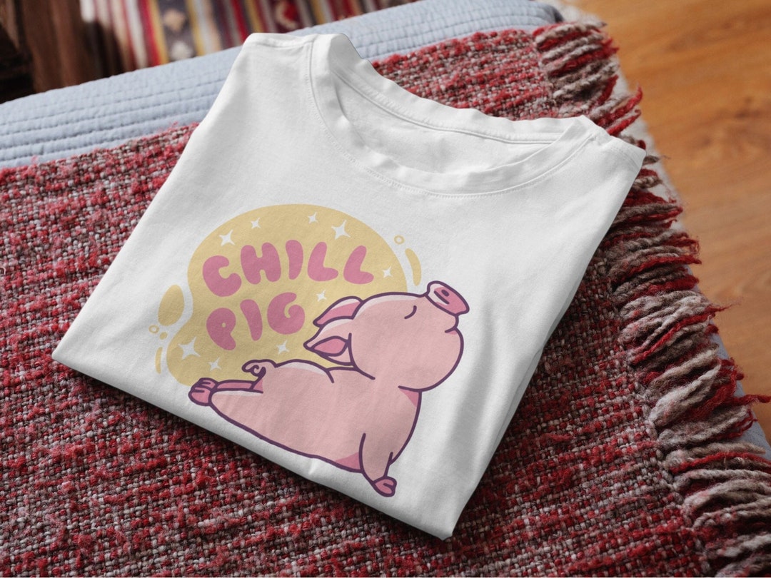 Iron-on Image Chill Pig / Pig Doing Yoga DTF Print Can Be Pressed ...