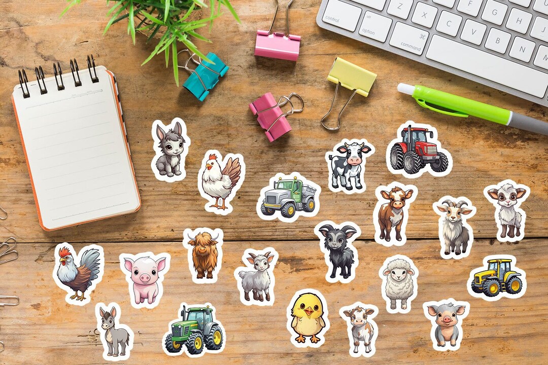Colorful Farm Animals Sticker Set // for Planners, Scrapbooks, for ...