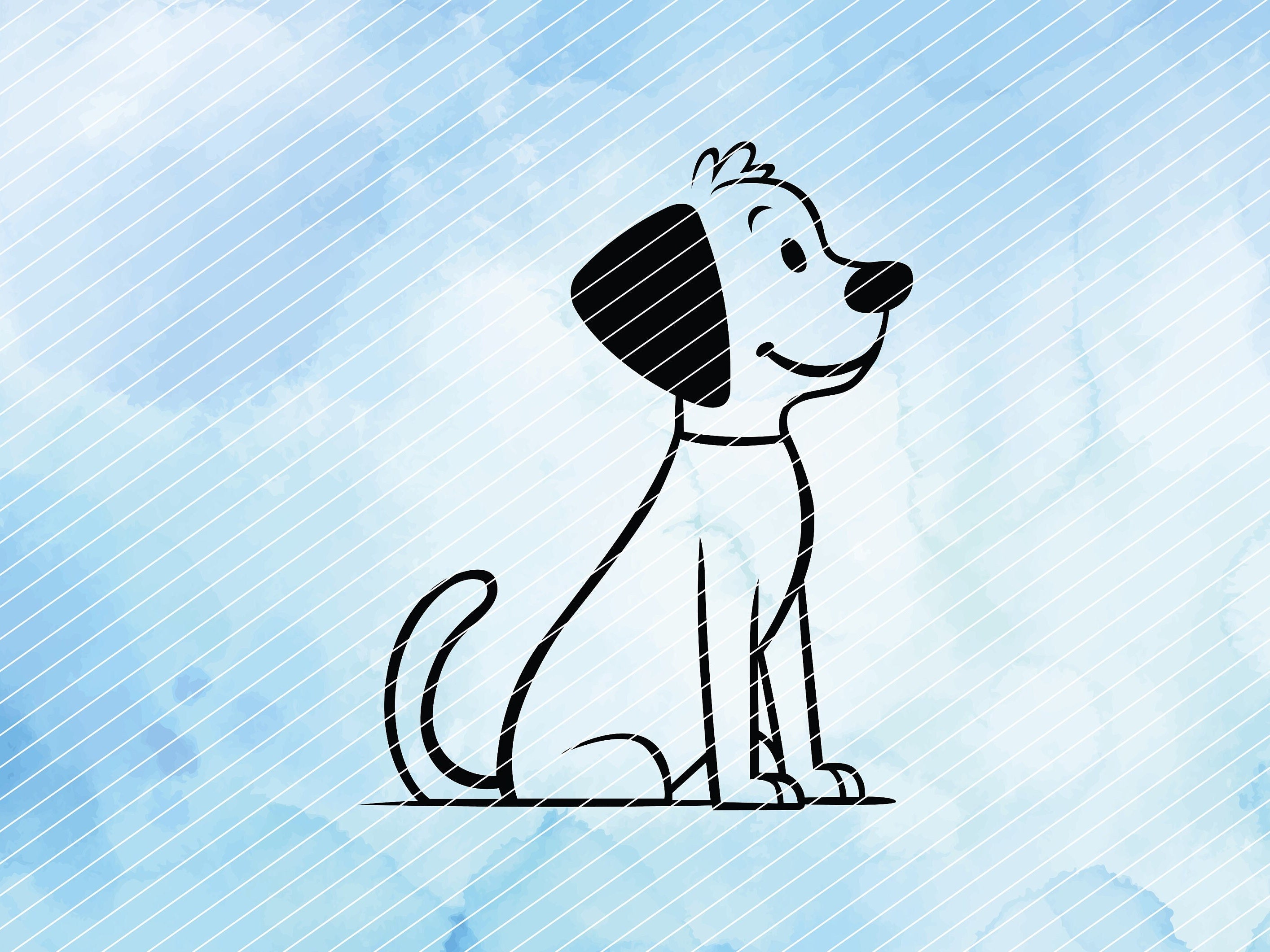 Plotter File Dog Clipart Digistamp SVG Vector Graphic Digital Download ...