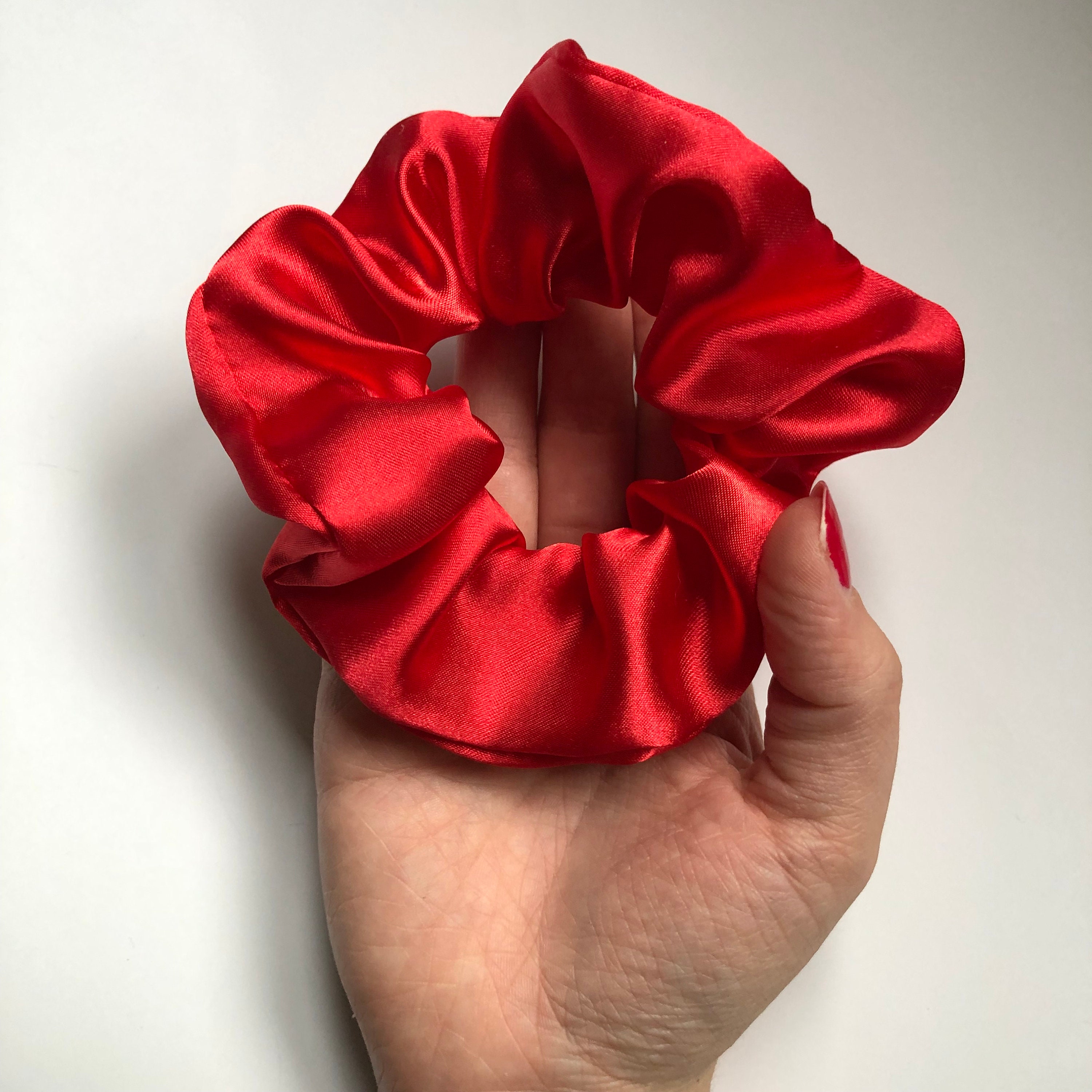 Set of 4 1980s Retro Vintage Festival Premium Satin Hair Scrunchies in ...