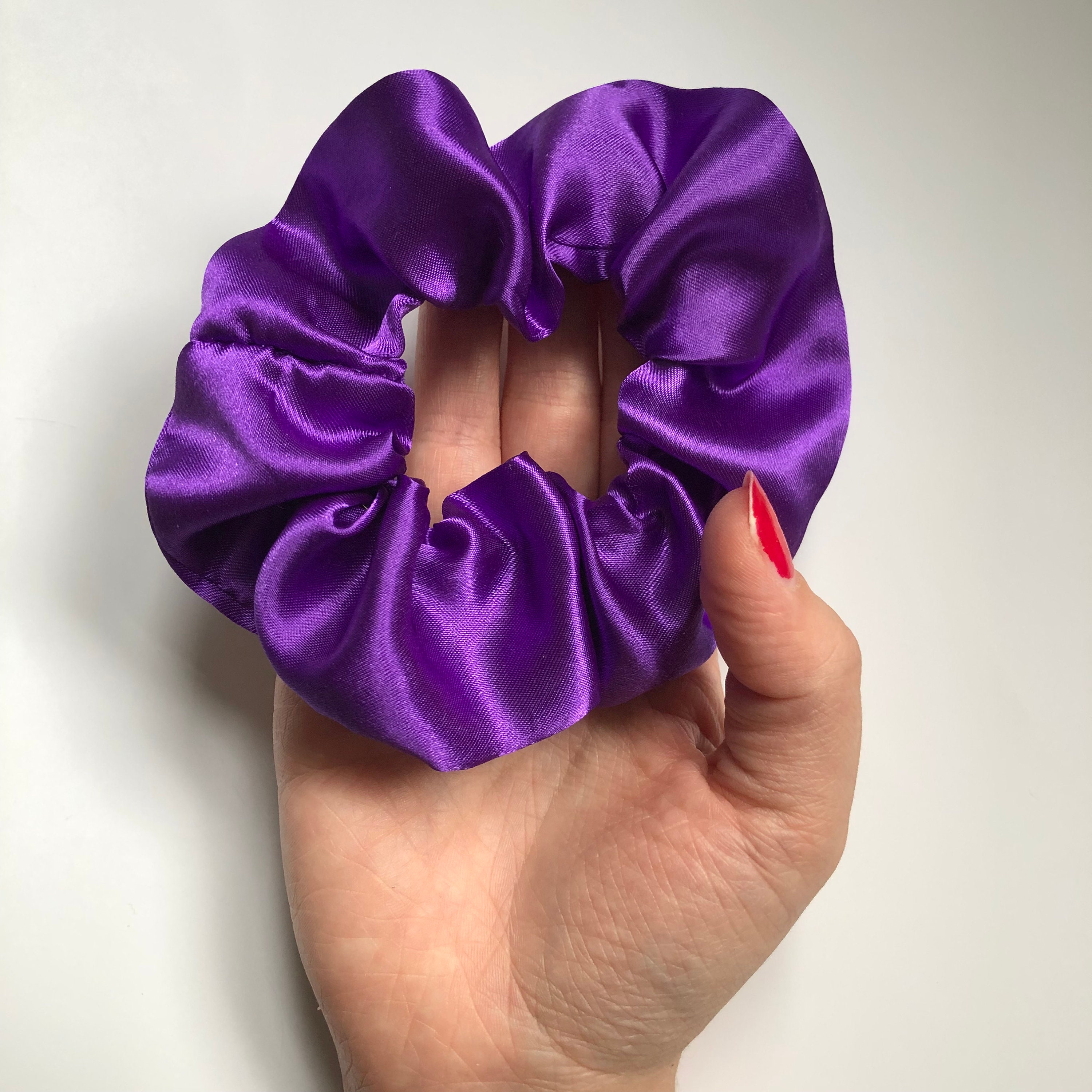 Set of 4 1980s Retro Vintage Festival Premium Satin Hair Scrunchies in ...
